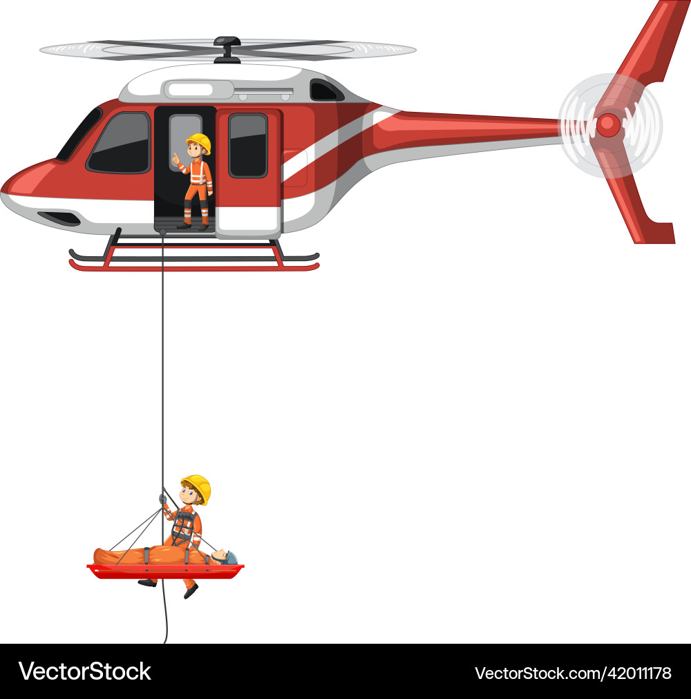 Emergency rescue team help people cartoon style Vector Image
