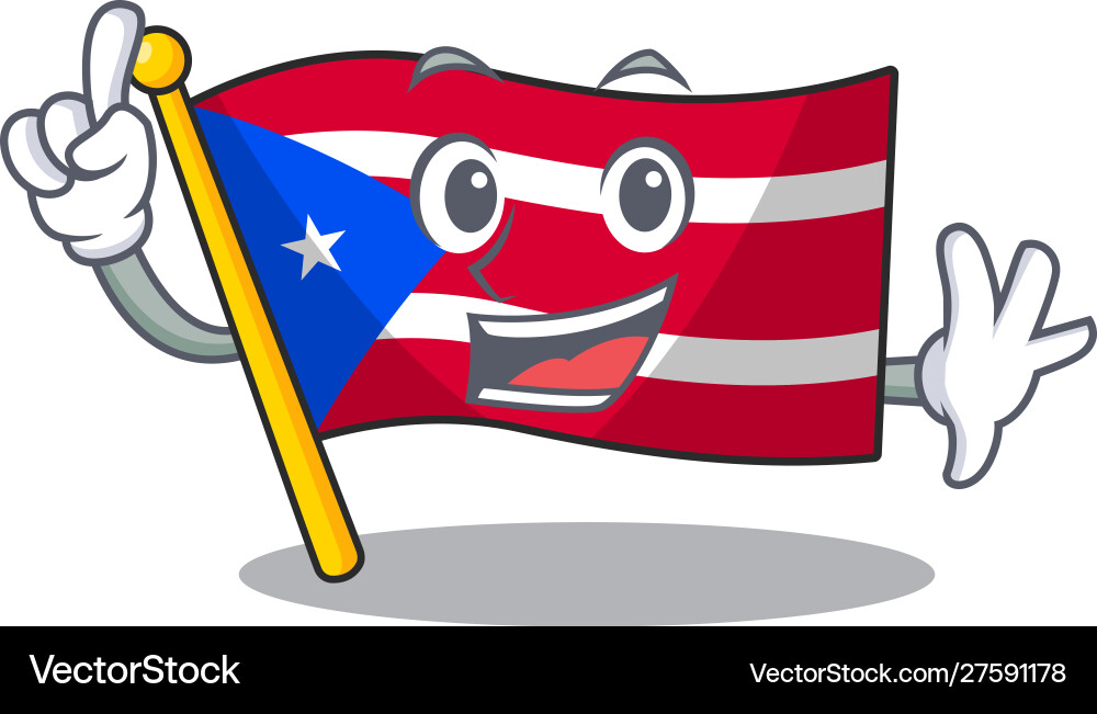Finger flag puerto rico mascot shape Royalty Free Vector