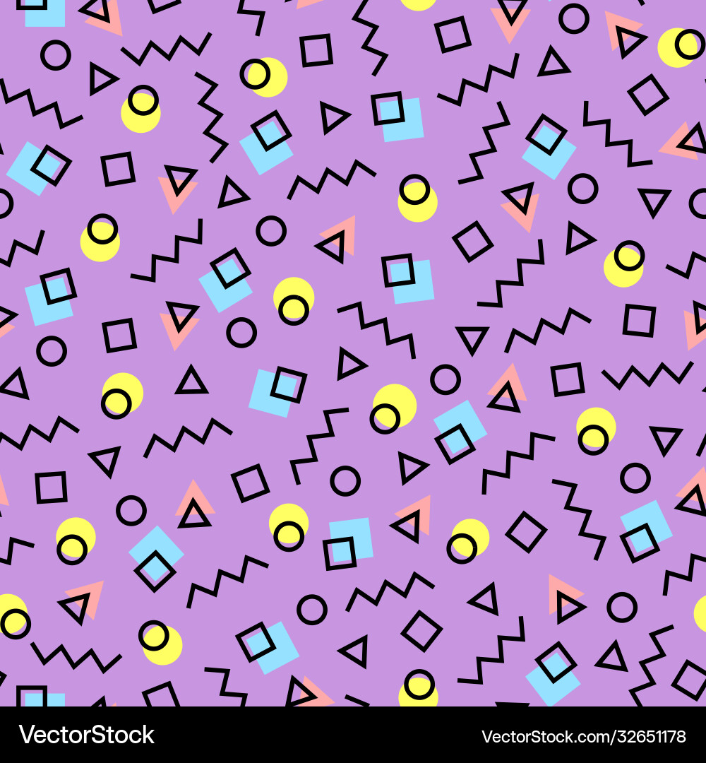 Geometric Memphis Pattern Royalty Free Vector Image