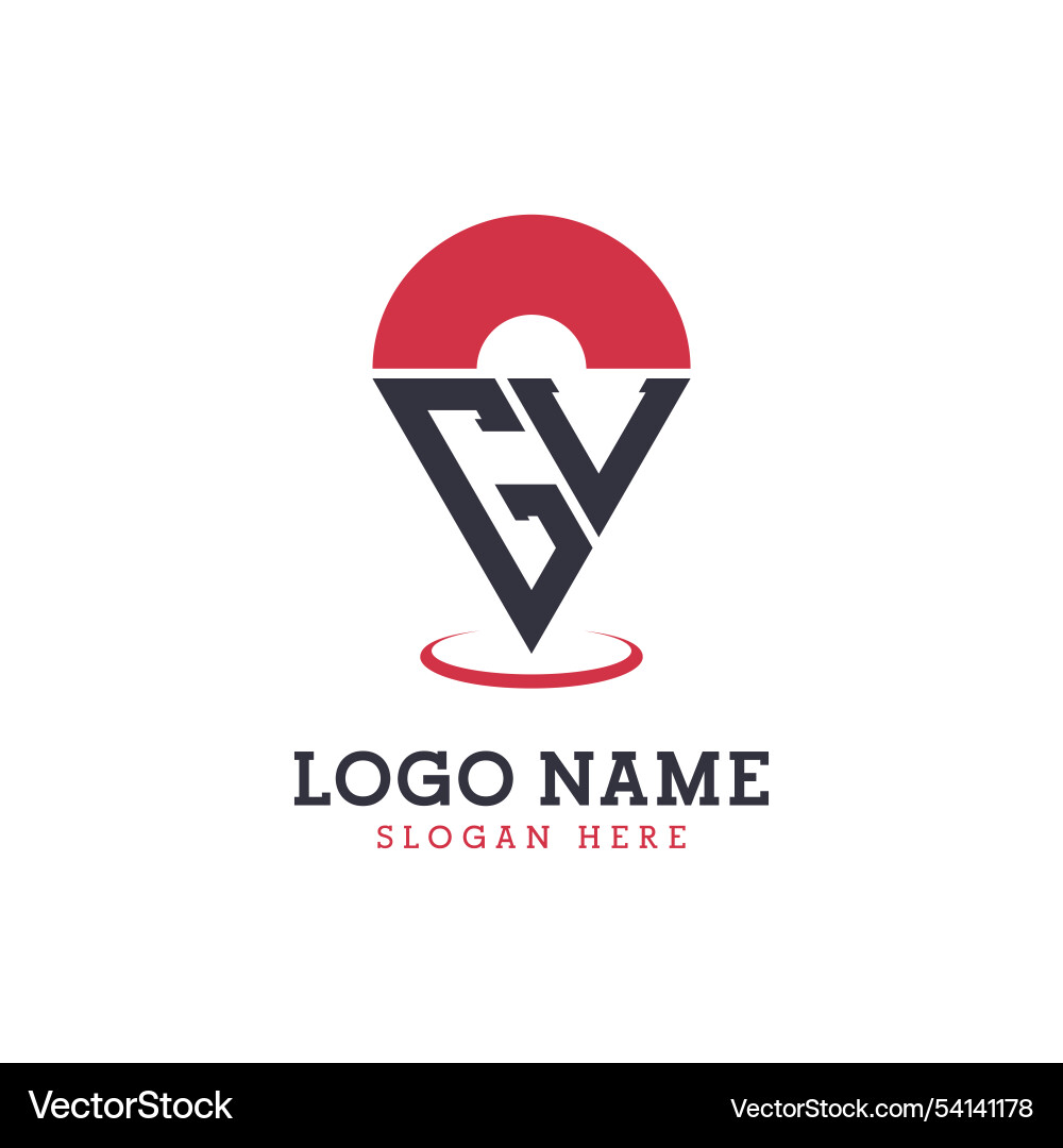 Gl location icon design modern pinpoint logo Vector Image
