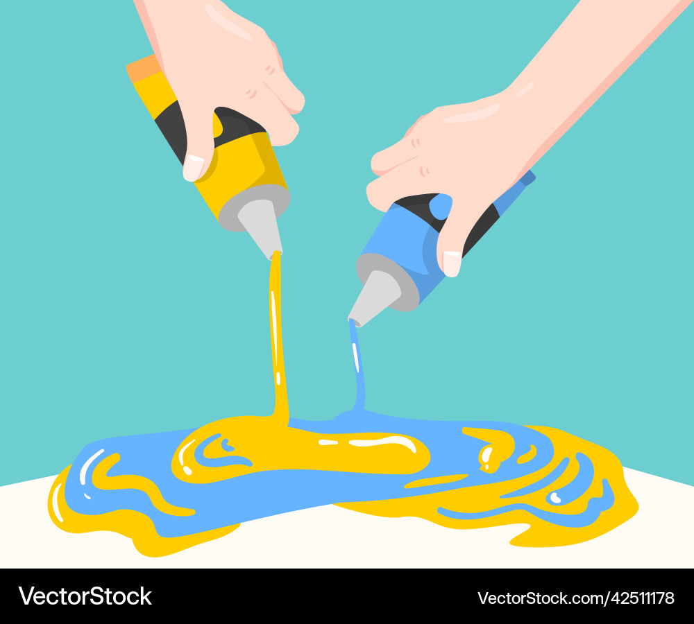 Handmade paint mixing composition Royalty Free Vector Image