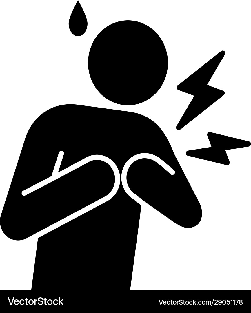 Heart attack glyph icon Royalty Free Vector Image