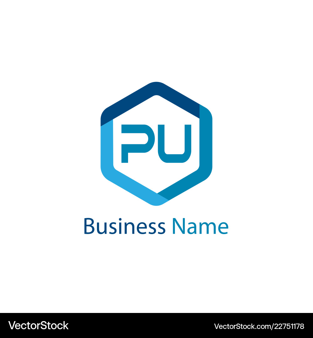 Initial letter pu logo template design Royalty Free Vector