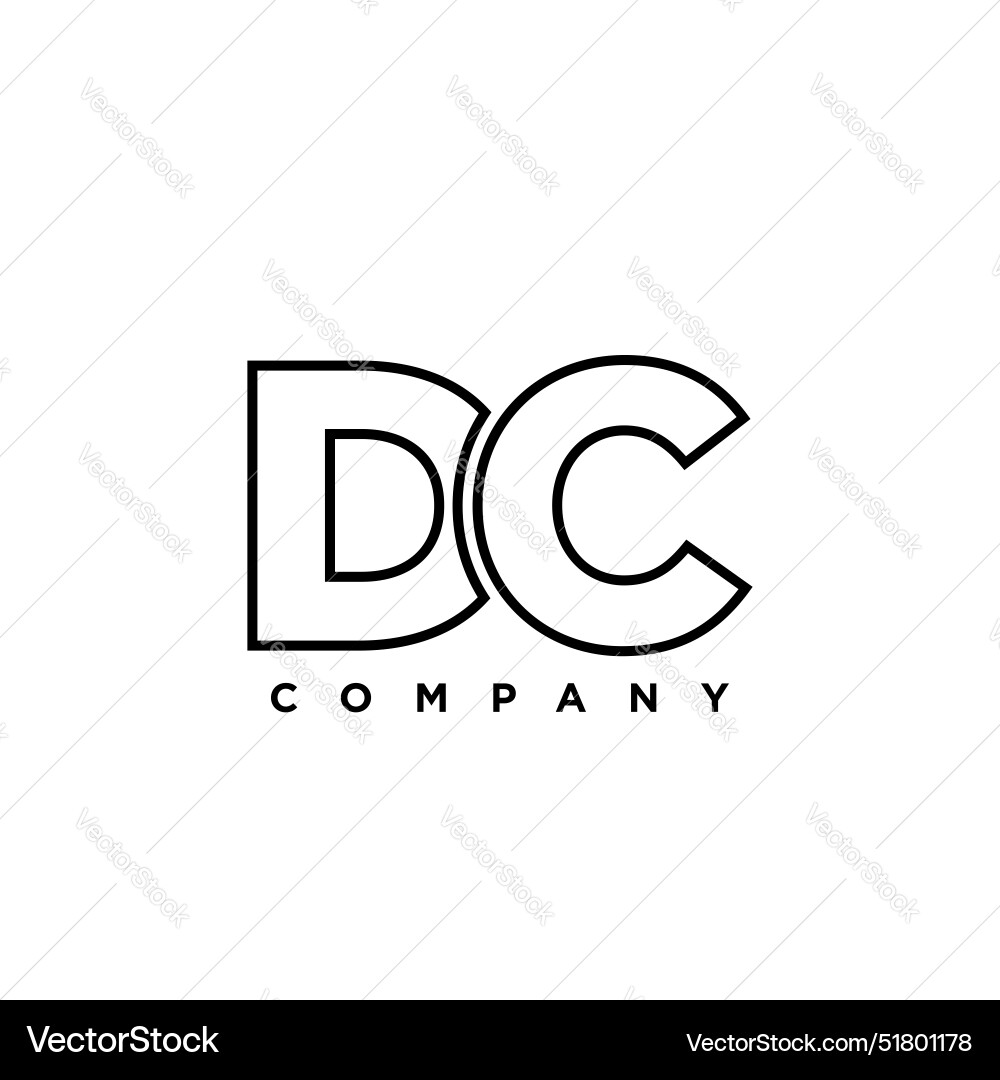 Letter d and c dc logo design template minimal Vector Image