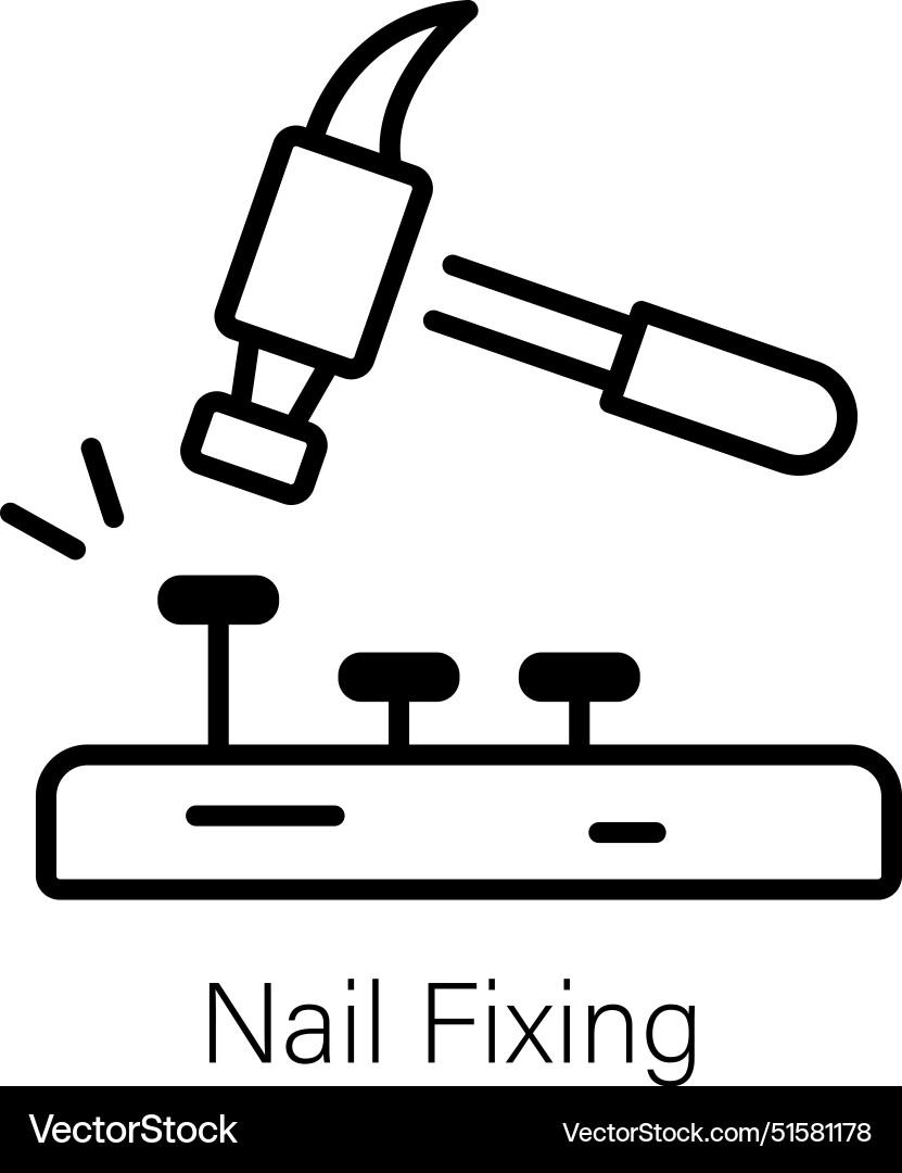 Nail fixing Royalty Free Vector Image - VectorStock