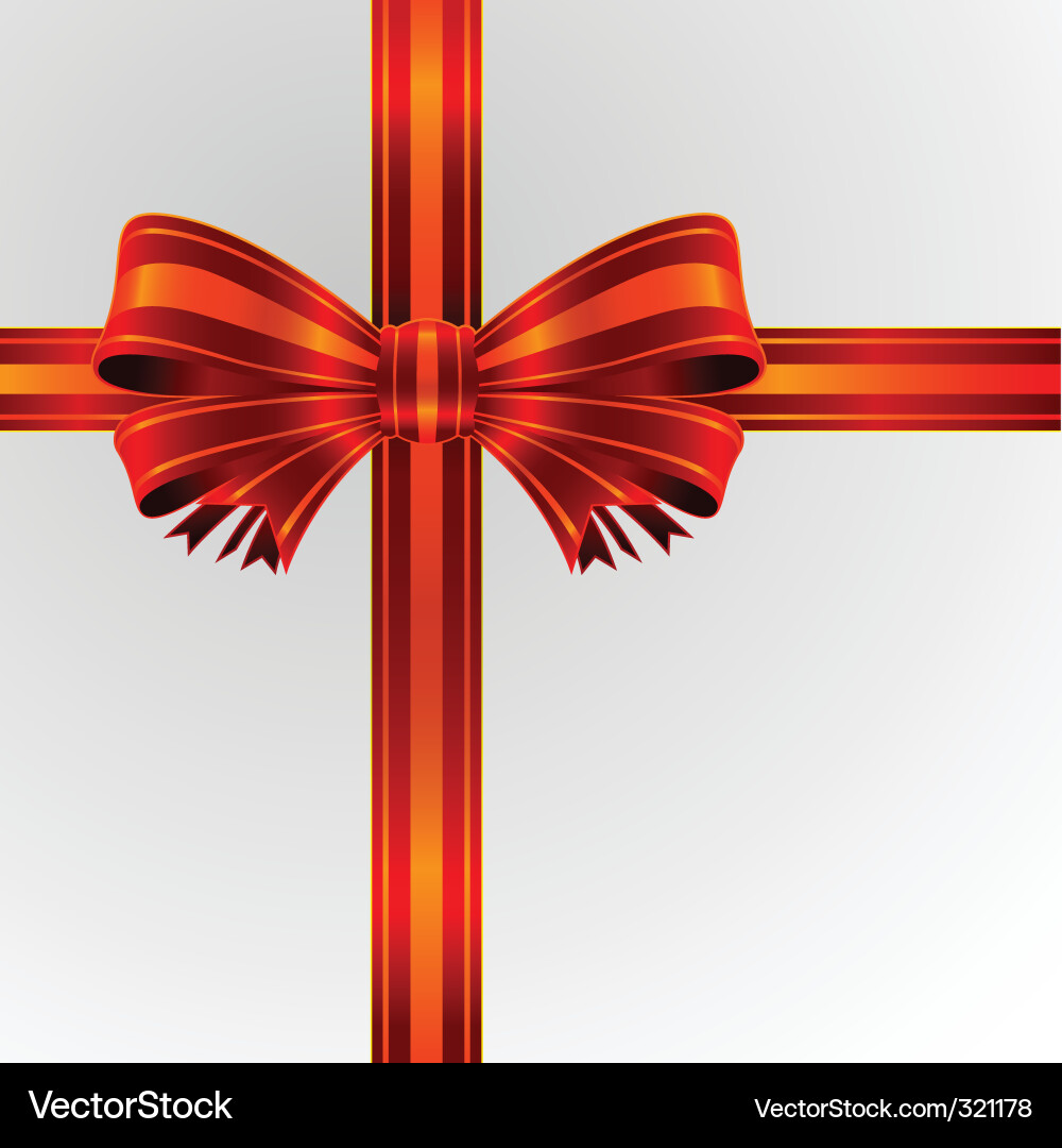 Red bow Royalty Free Vector Image - VectorStock