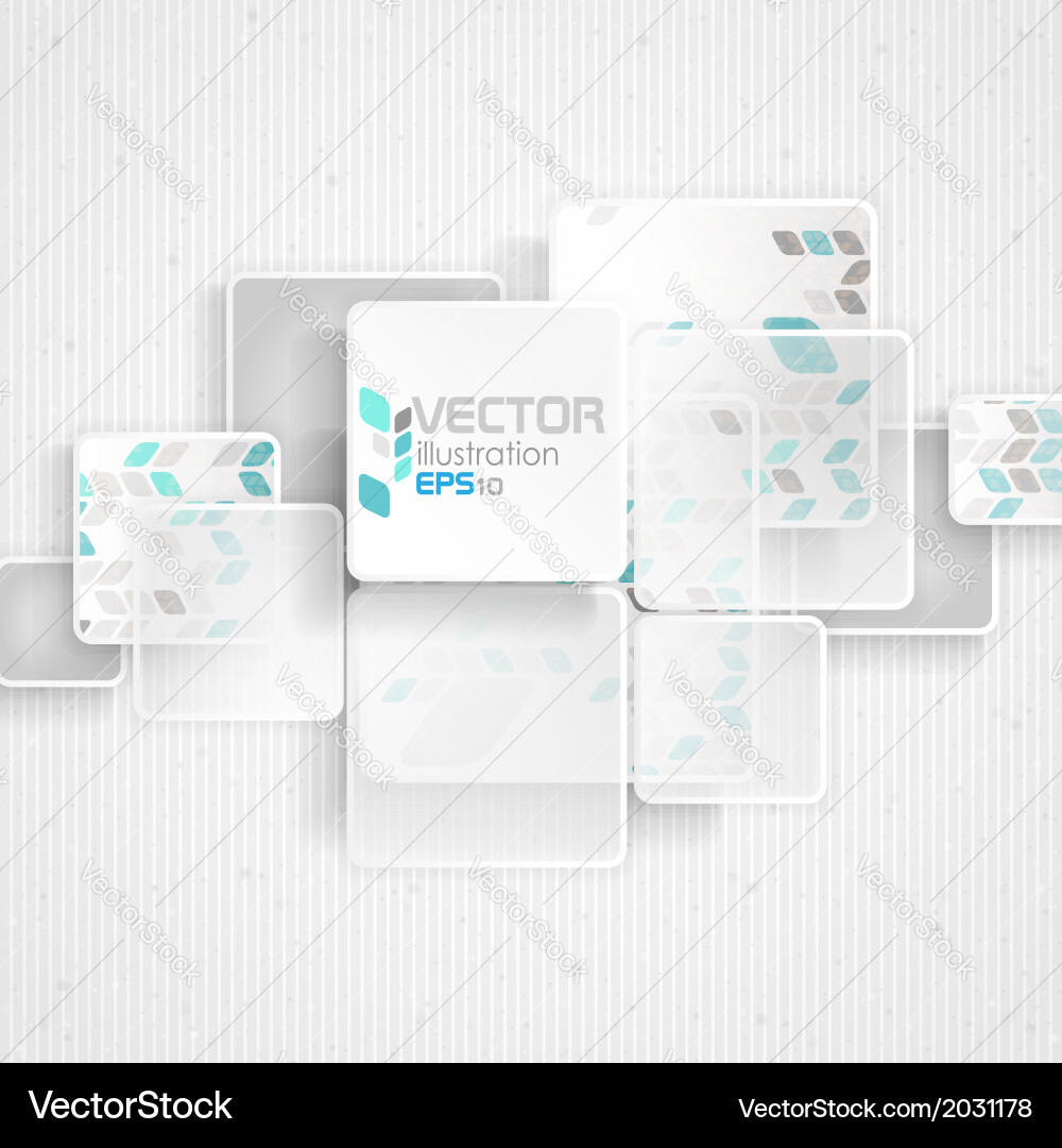 White square element on stripes background Vector Image