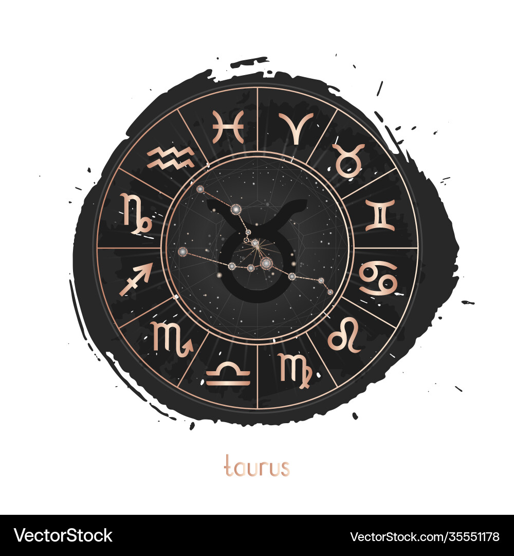 Sternzeichen und Sternzeichen taurus Lizenzfreier Vektor
