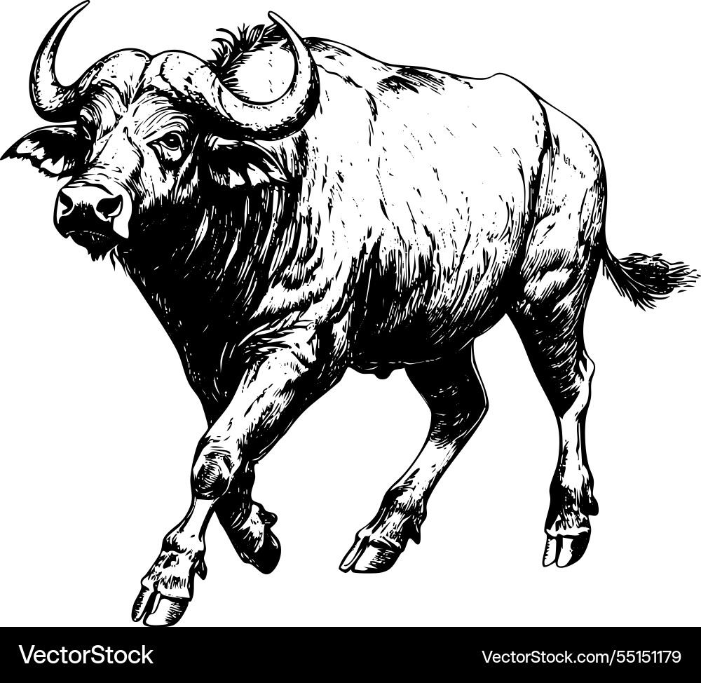 African Buffalo Wildlife Royalty Free Vector Image