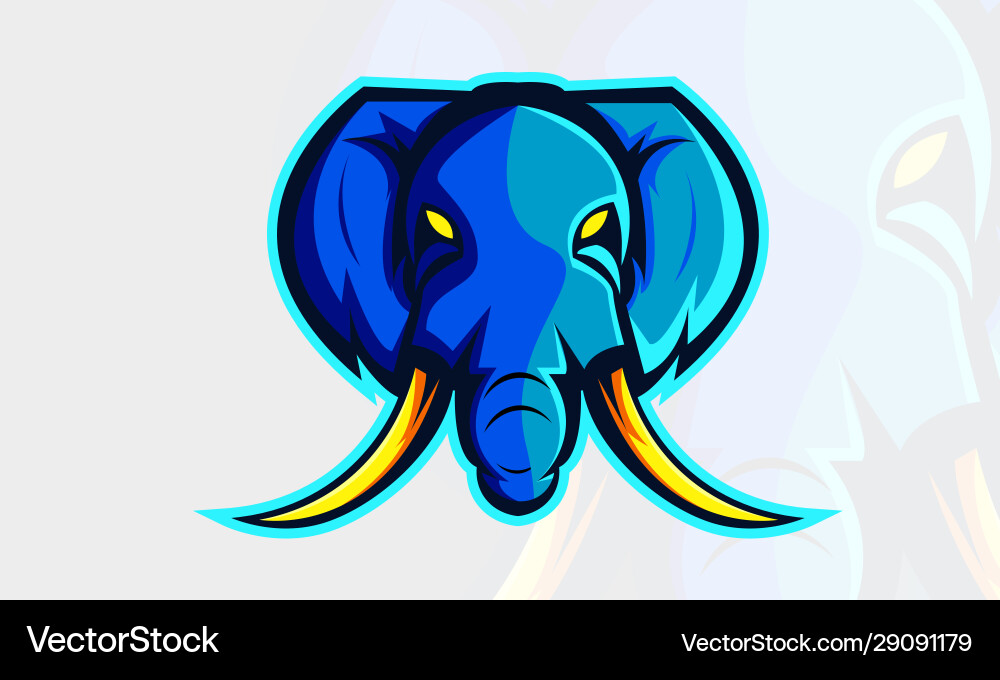 Blue elephant Royalty Free Vector Image - VectorStock