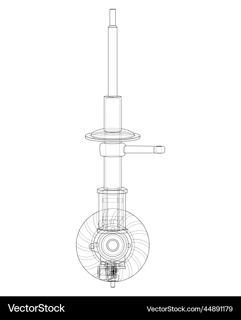 Car suspension with shock absorber Royalty Free Vector Image