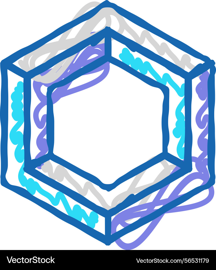 Hexagon impossible geometric shape icon doodle Vector Image