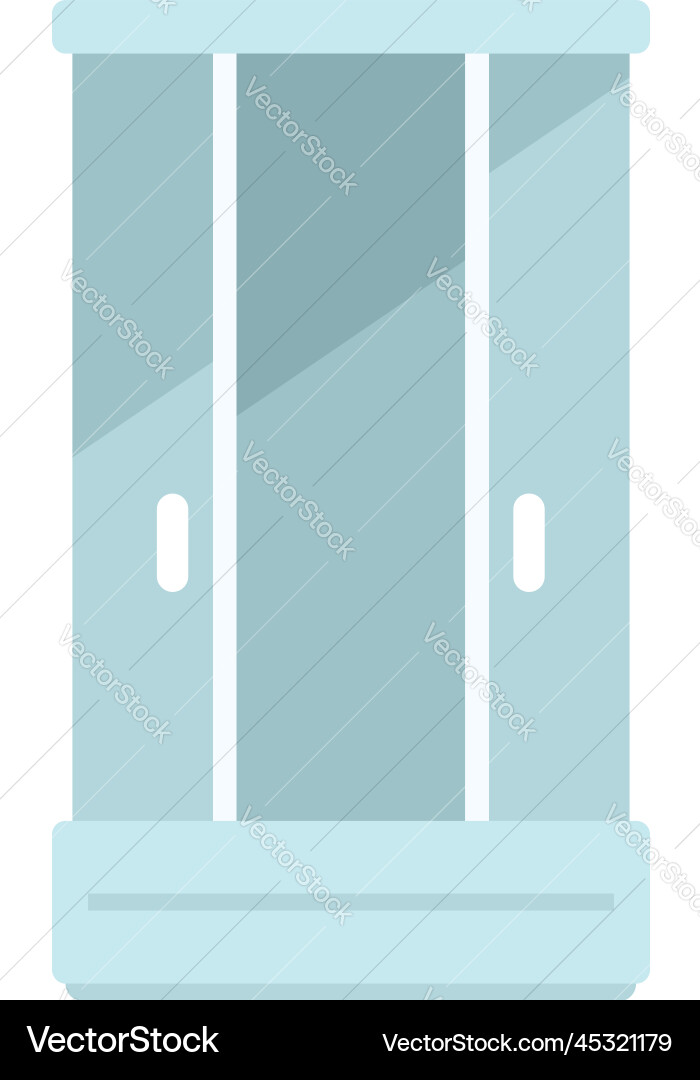 Hygiene shower cabin icon flat stall Royalty Free Vector