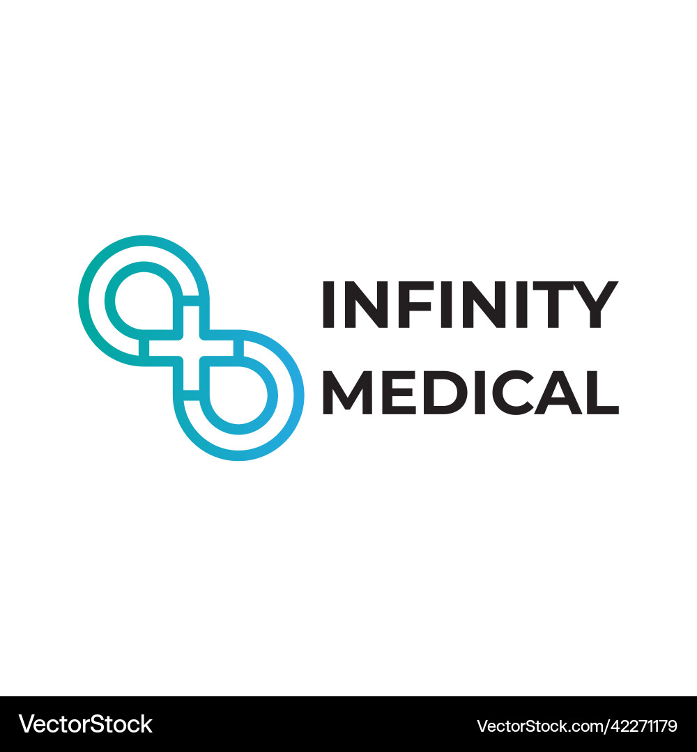 Infinity medical logo design Royalty Free Vector Image