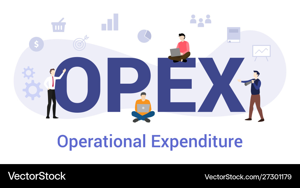 Opex operational expenditure concept with big Vector Image