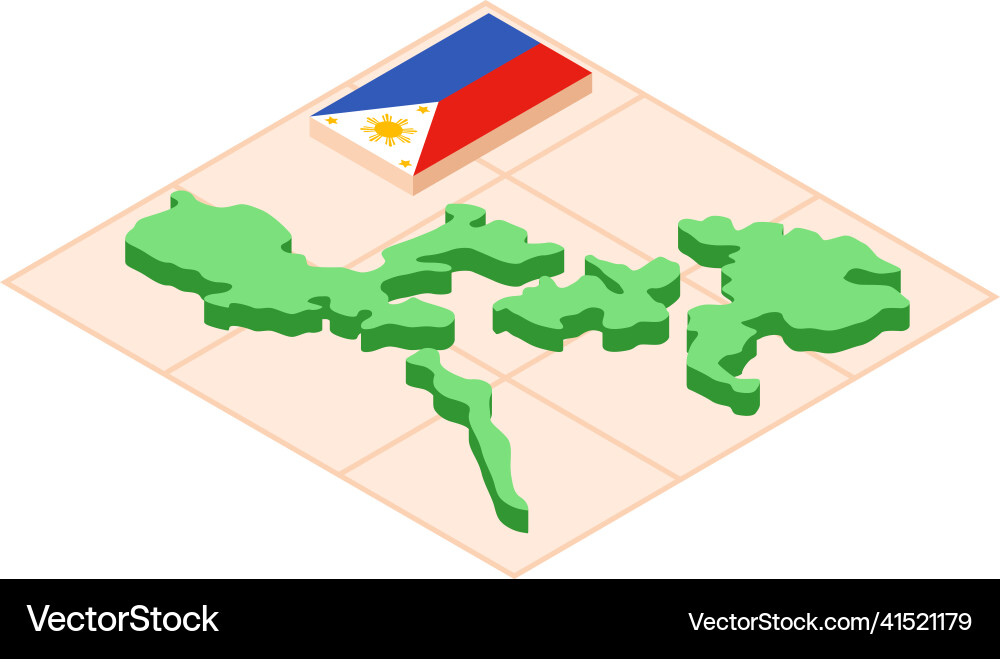 Philippine 3d map composition Royalty Free Vector Image
