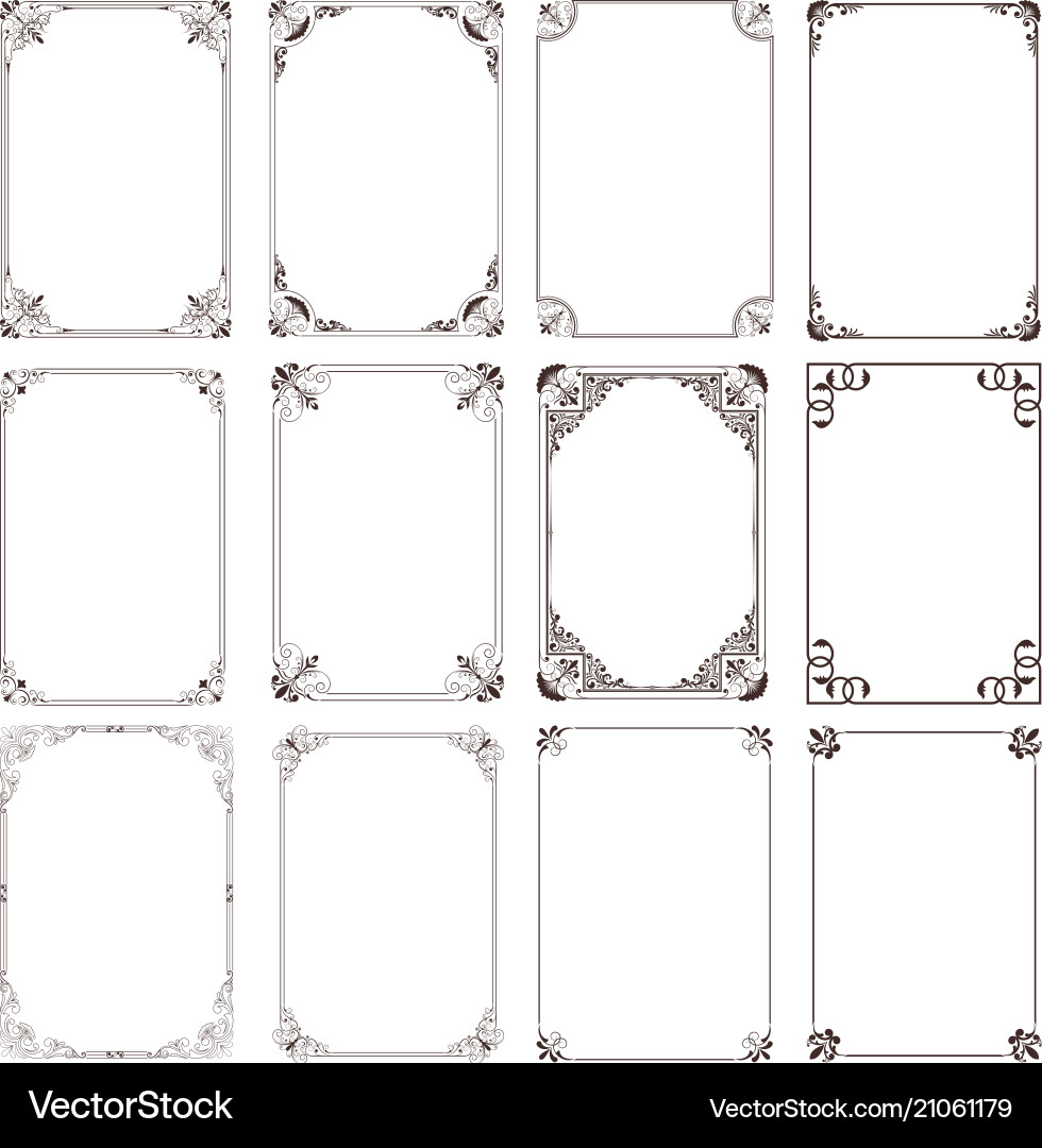 Set of vintage frame Royalty Free Vector Image