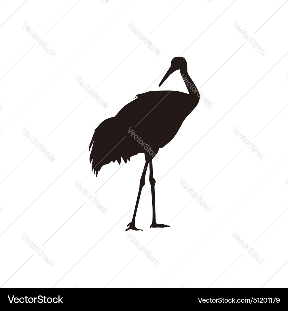 Silhouette of a sandhill crane Royalty Free Vector Image