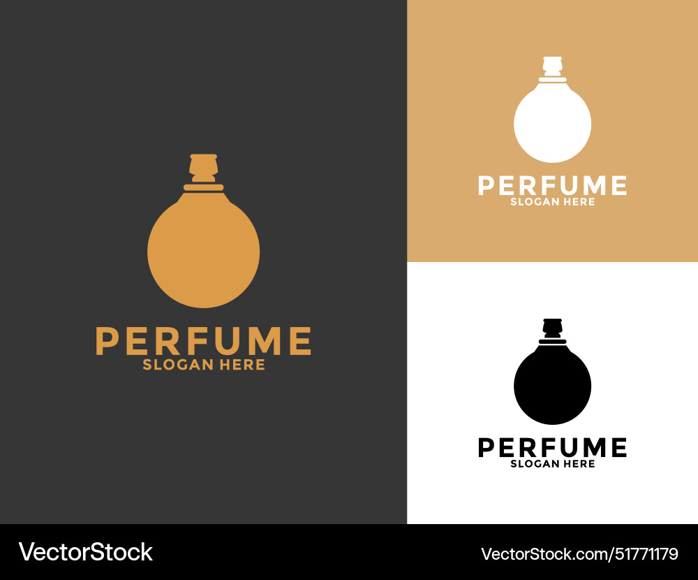 Simple elegant perfume logo bottle Royalty Free Vector Image