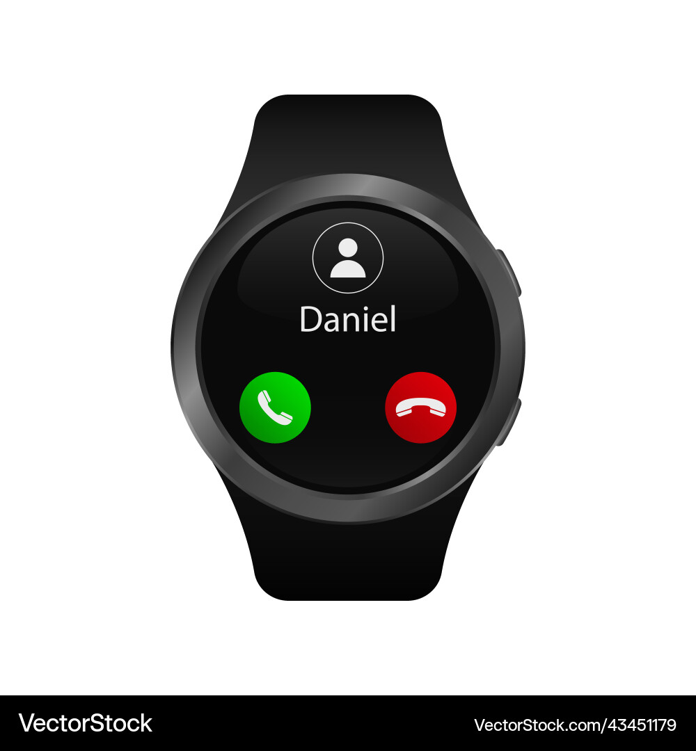Smart watch wearable phone call isolated Vector Image