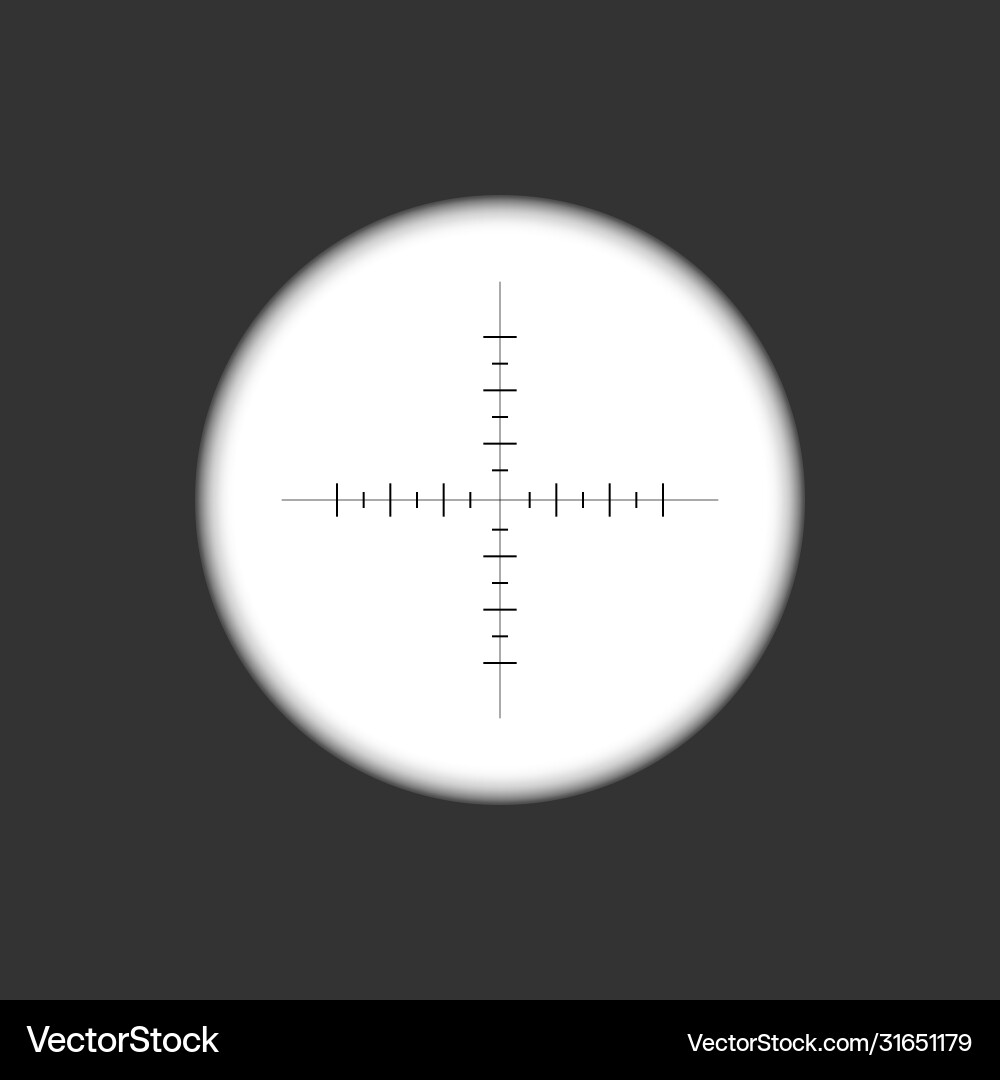 Sniper rifle scope weapon aim template optical Vector Image