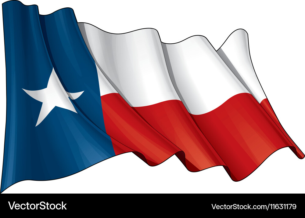 Texas State Flag waving Lizenzfreies Vektorbild
