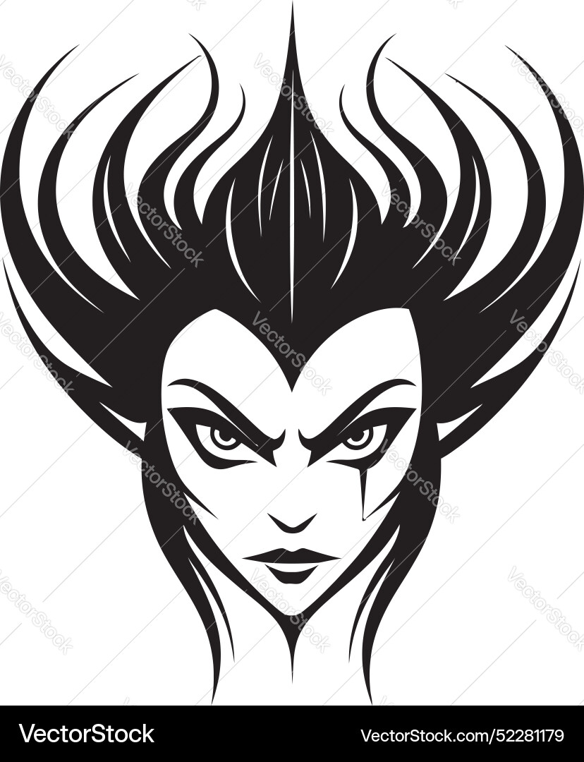 Veiled vengeance creepy female witch icon design Vector Image