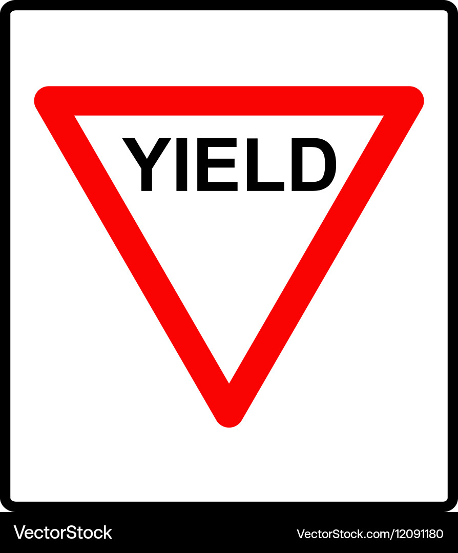 A yield road sign Royalty Free Vector Image - VectorStock