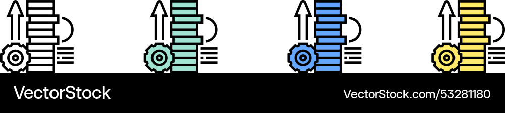 Backlog icon outline green blue and yellow style Vector Image