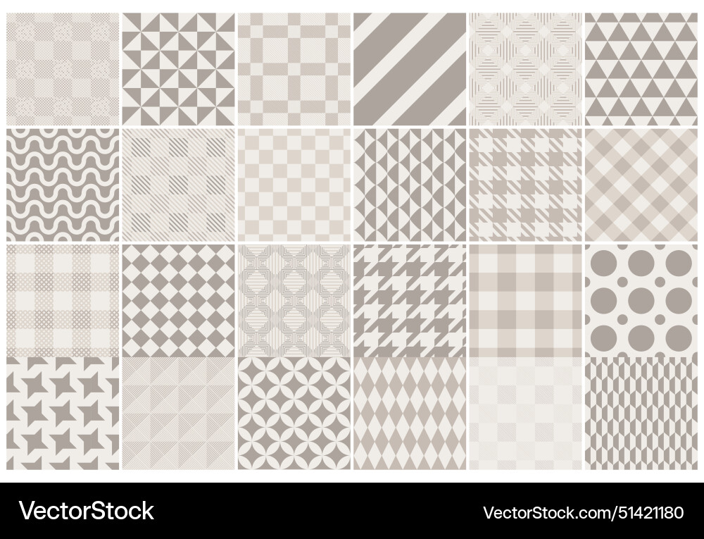Collection of beige seamless cloth patterns Vector Image