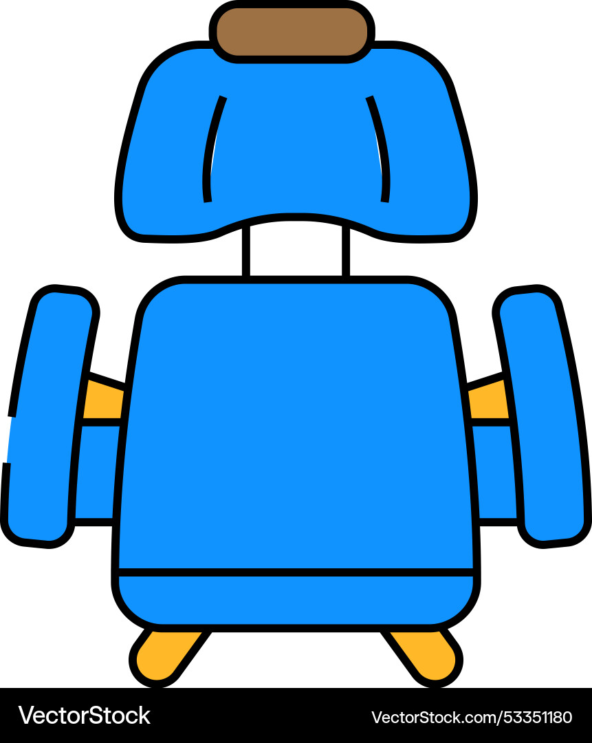 Computer chair top view icon color Royalty Free Vector Image