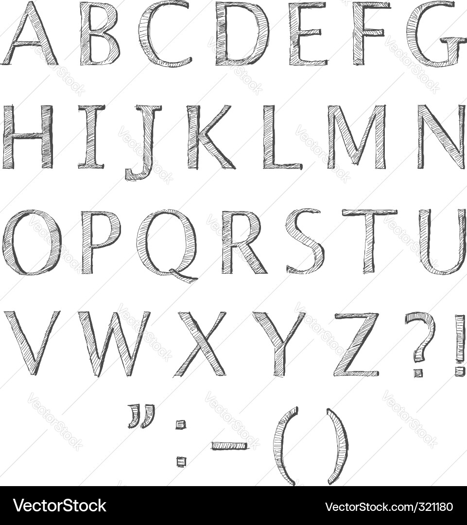 Doodle letters Royalty Free Vector Image - VectorStock