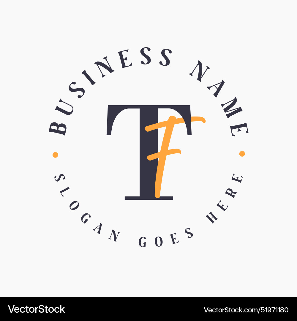 Elegant letter tf initials logo for corporate Vector Image