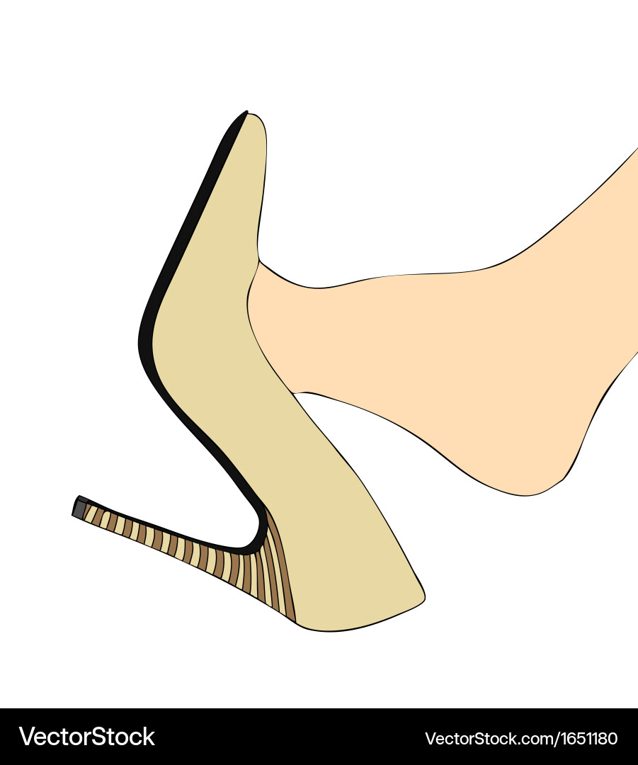 Foot and high heels Royalty Free Vector Image - VectorStock