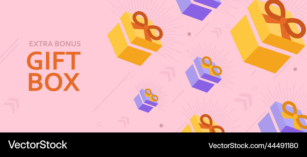 Gift box greeting cardextra bonus with surprise Vector Image