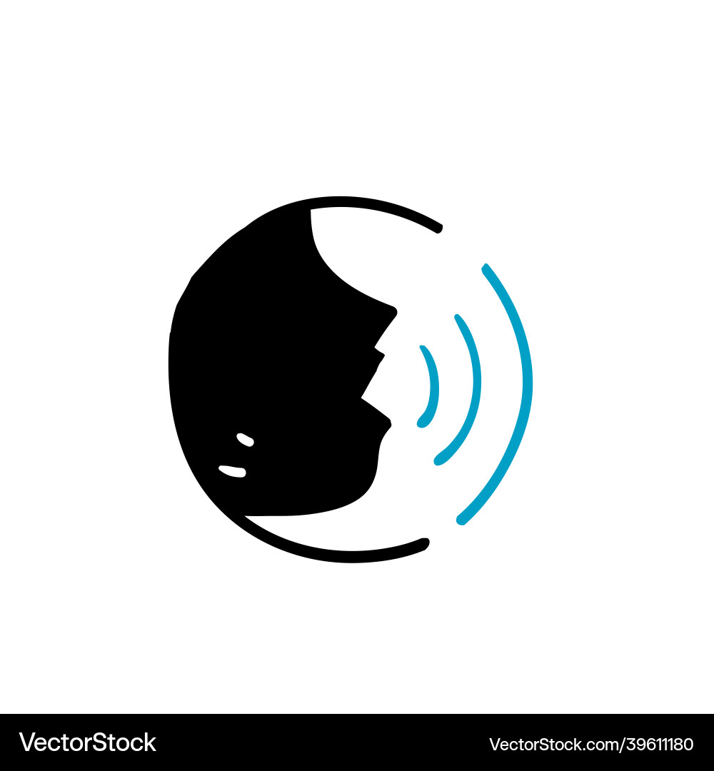 Hand drawn doodle human voice symbol Royalty Free Vector