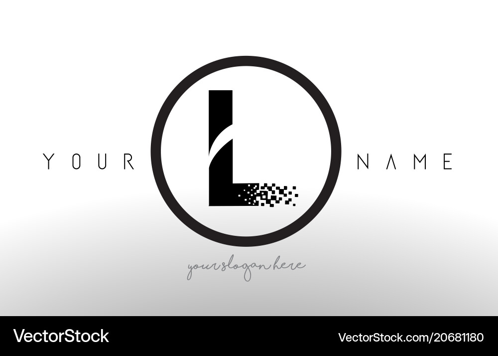 L logo letter with digital pixel tech design Vector Image