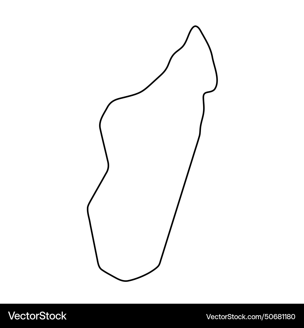 Madagascar simplified outline map Royalty Free Vector Image
