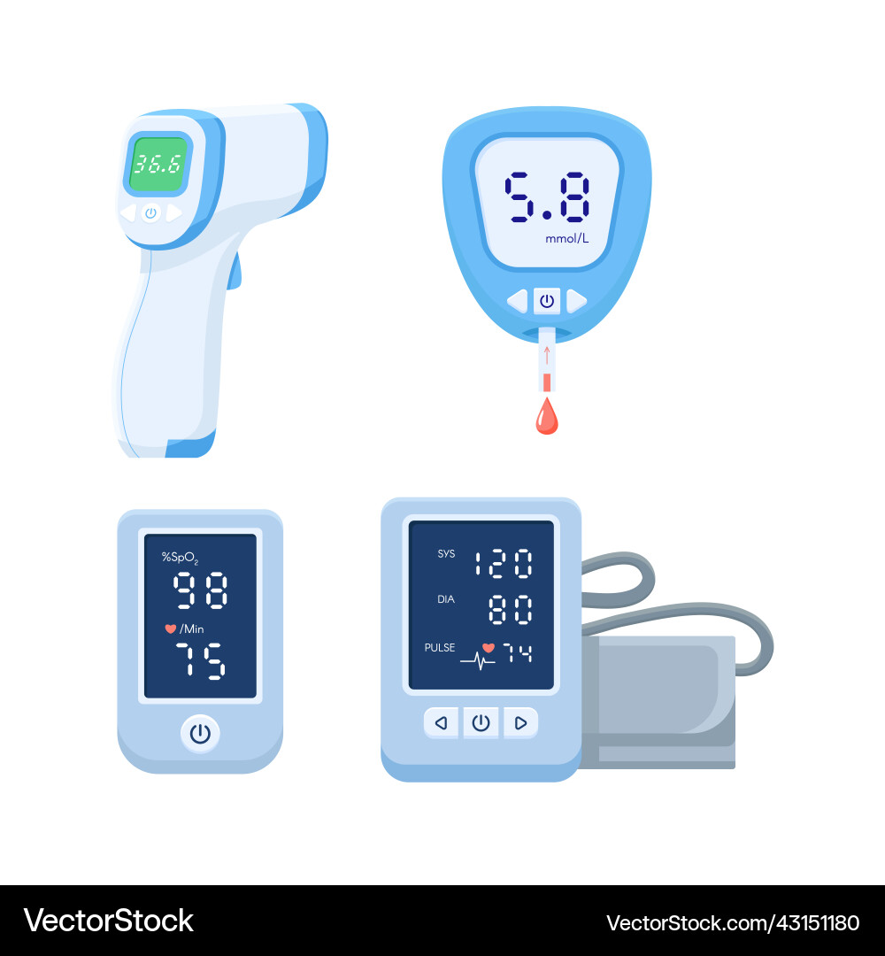 Medical devices set Royalty Free Vector Image - VectorStock