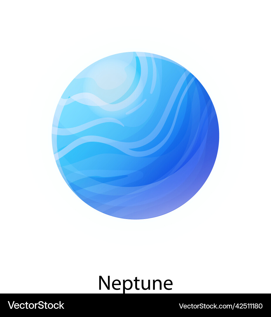 Neptune space planet composition Royalty Free Vector Image