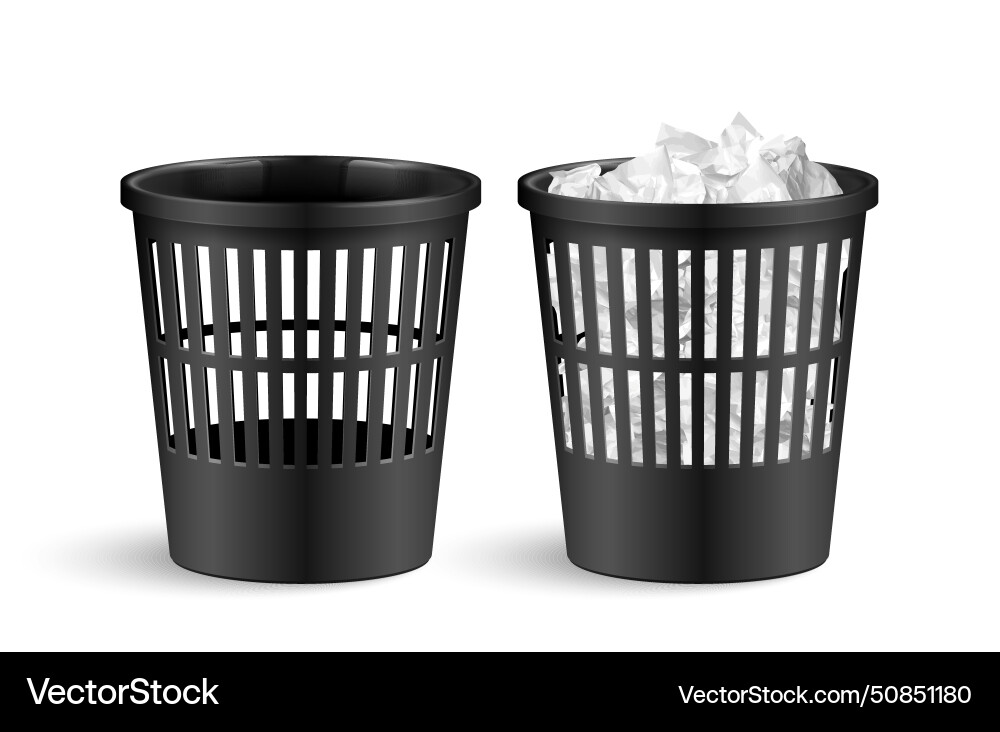 Office trash bins set Royalty Free Vector Image