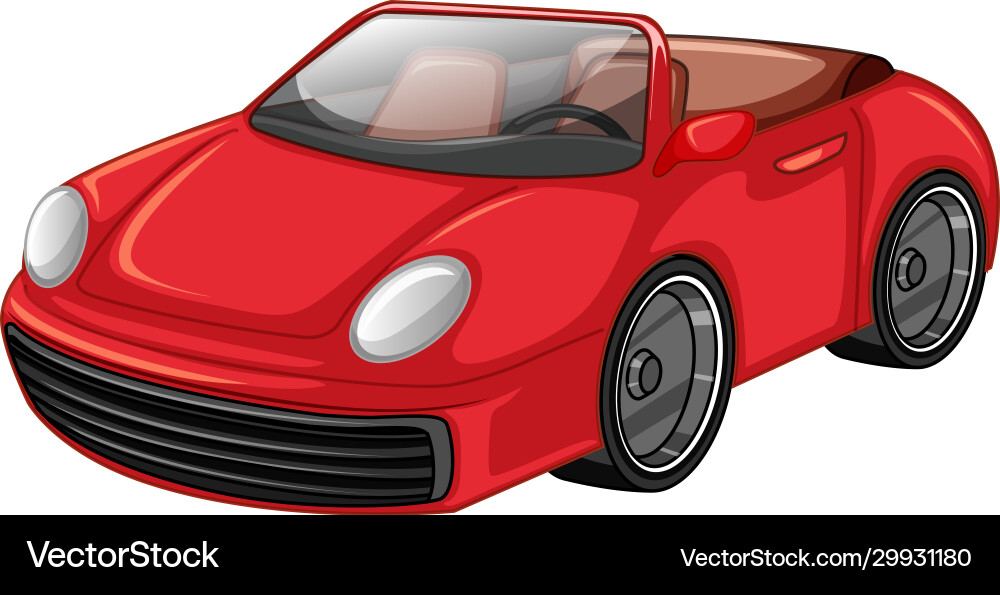 Red racing car on white background Royalty Free Vector Image