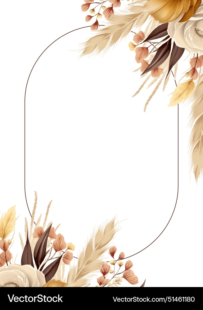 Rustic floral frame border for invitation Vector Image