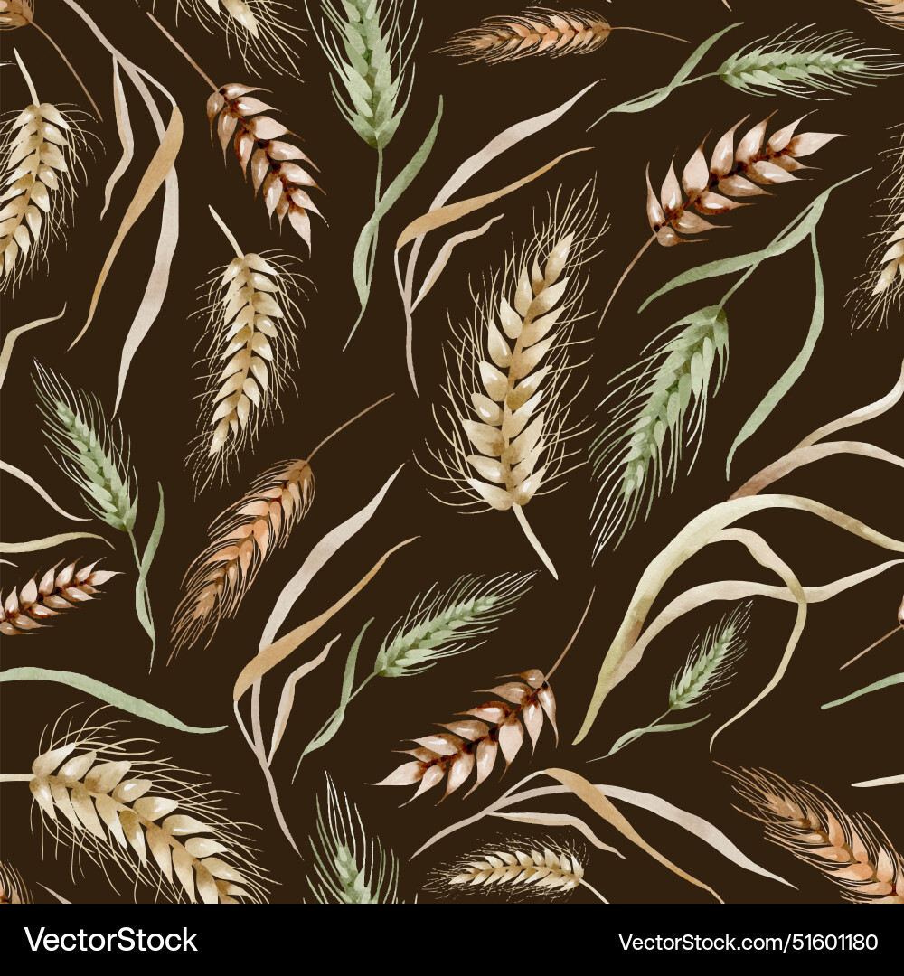 Rye seamless pattern Royalty Free Vector Image