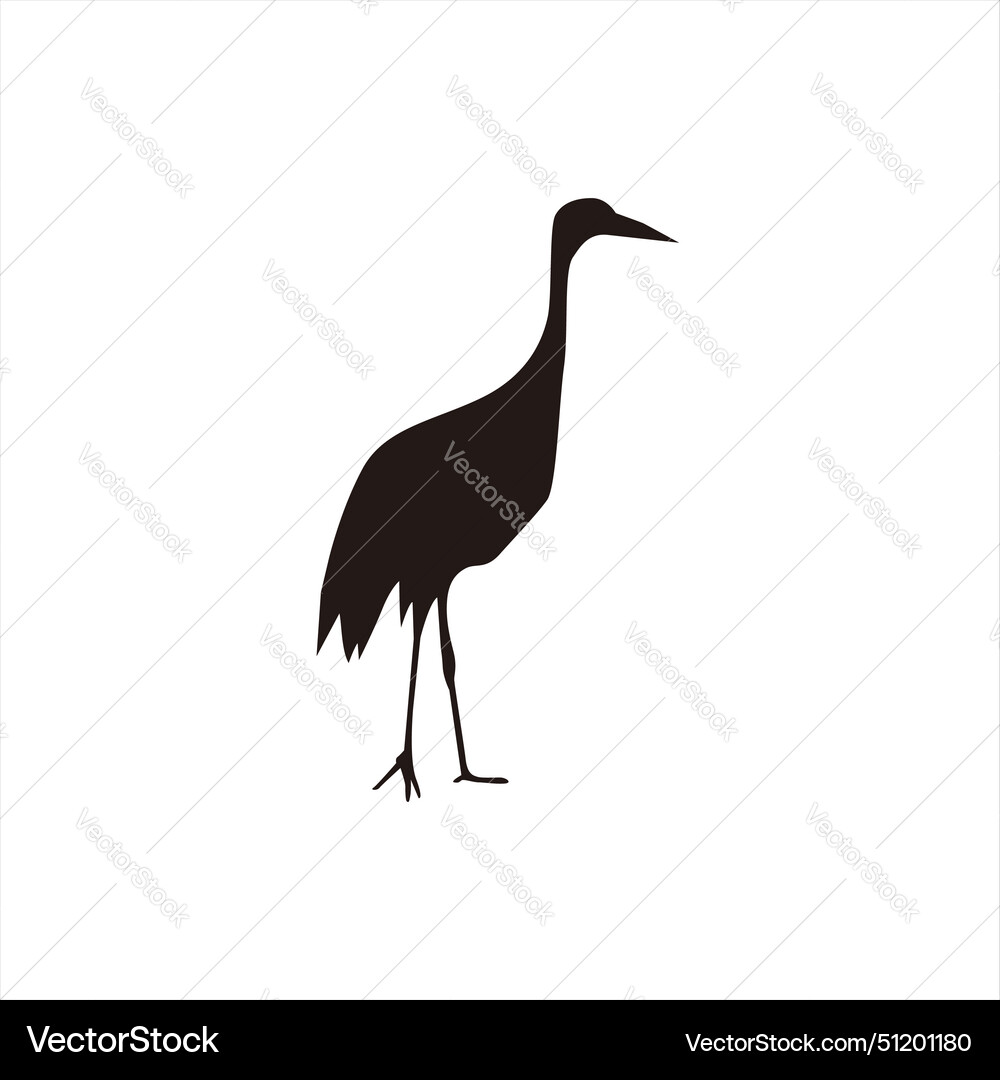 Silhouette of a sandhill crane Royalty Free Vector Image