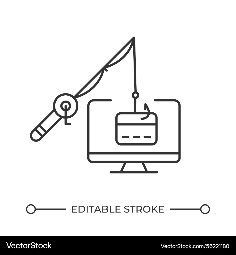 Stealing banking data line icon Royalty Free Vector Image