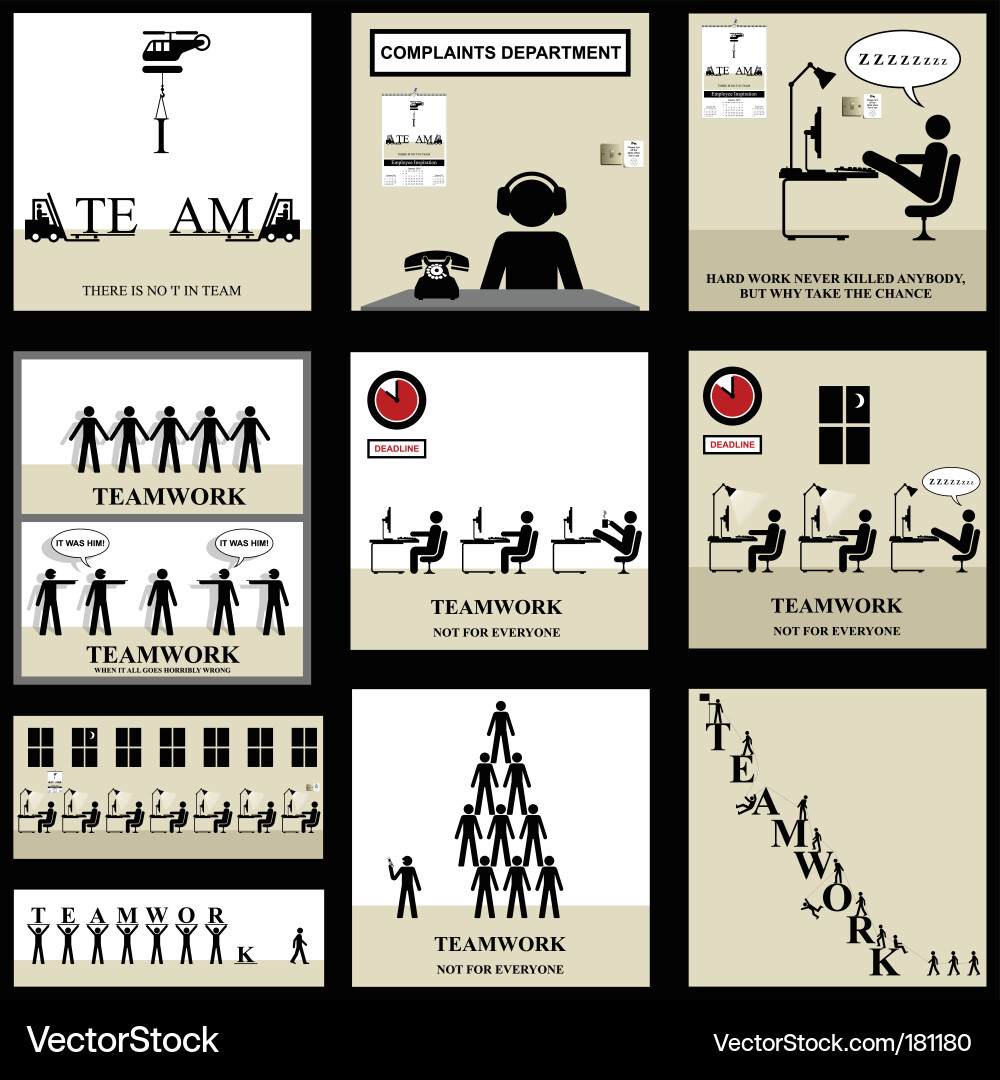 Teamwork collection Royalty Free Vector Image - VectorStock