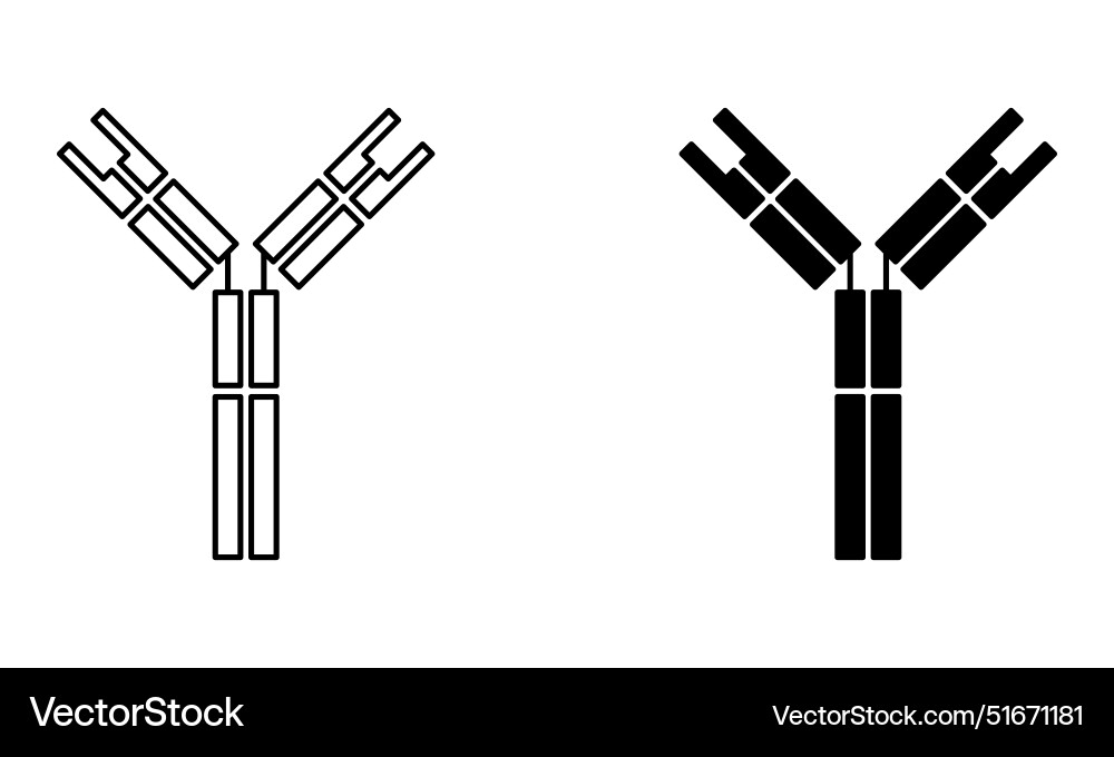 Antibody molecule icon Royalty Free Vector Image