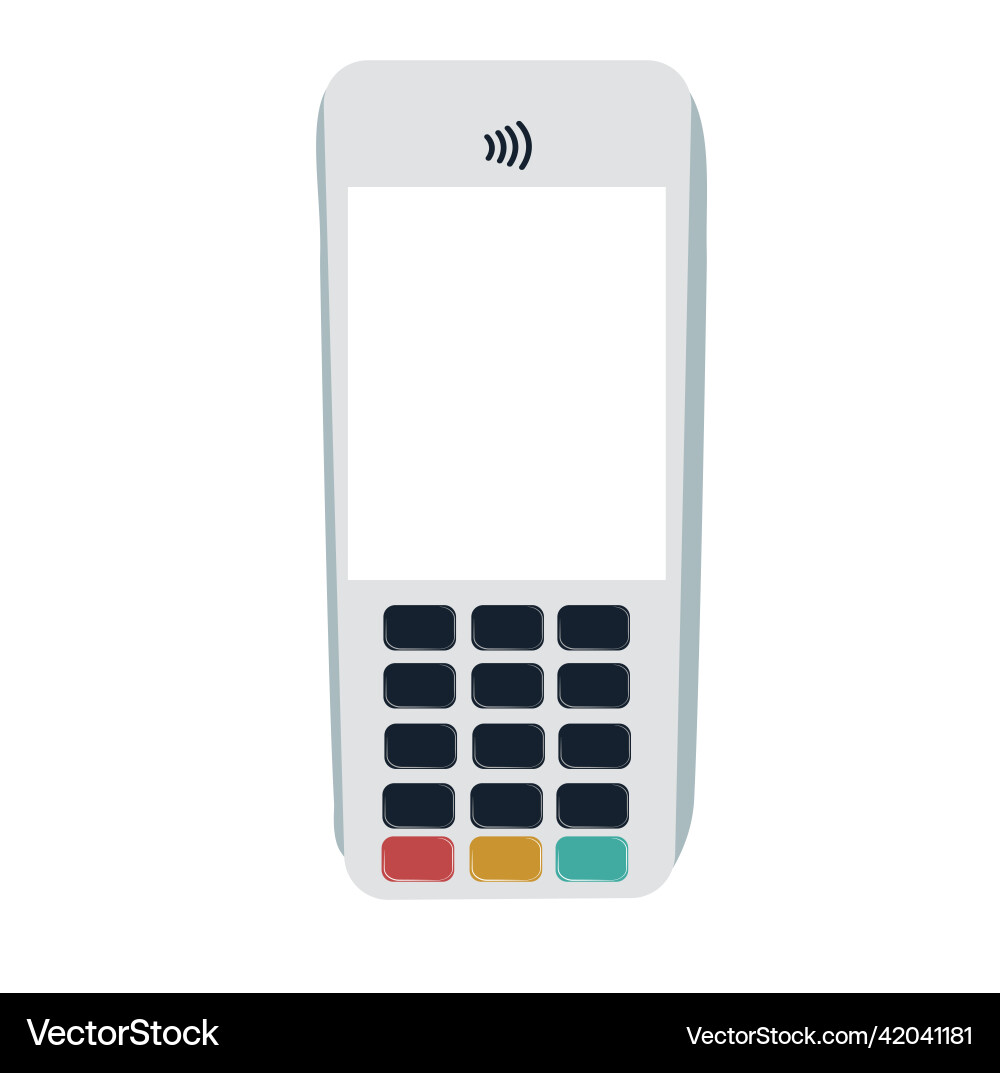 Cash register machine pos for payments terminal Vector Image