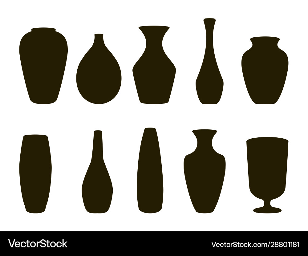 Ceramic vases collection Royalty Free Vector Image